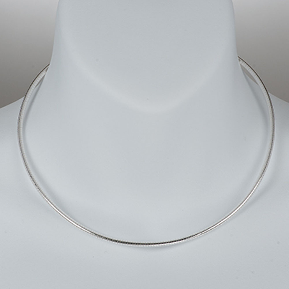 Sterling Silver Omega Necklace Round Snake Chain Pure 925 Italy New US ...